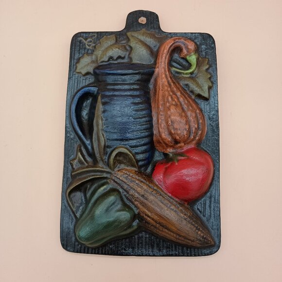 Vintage | Accents | Vintage Chalkware Wall Hanging Kitchen Vegetables ...